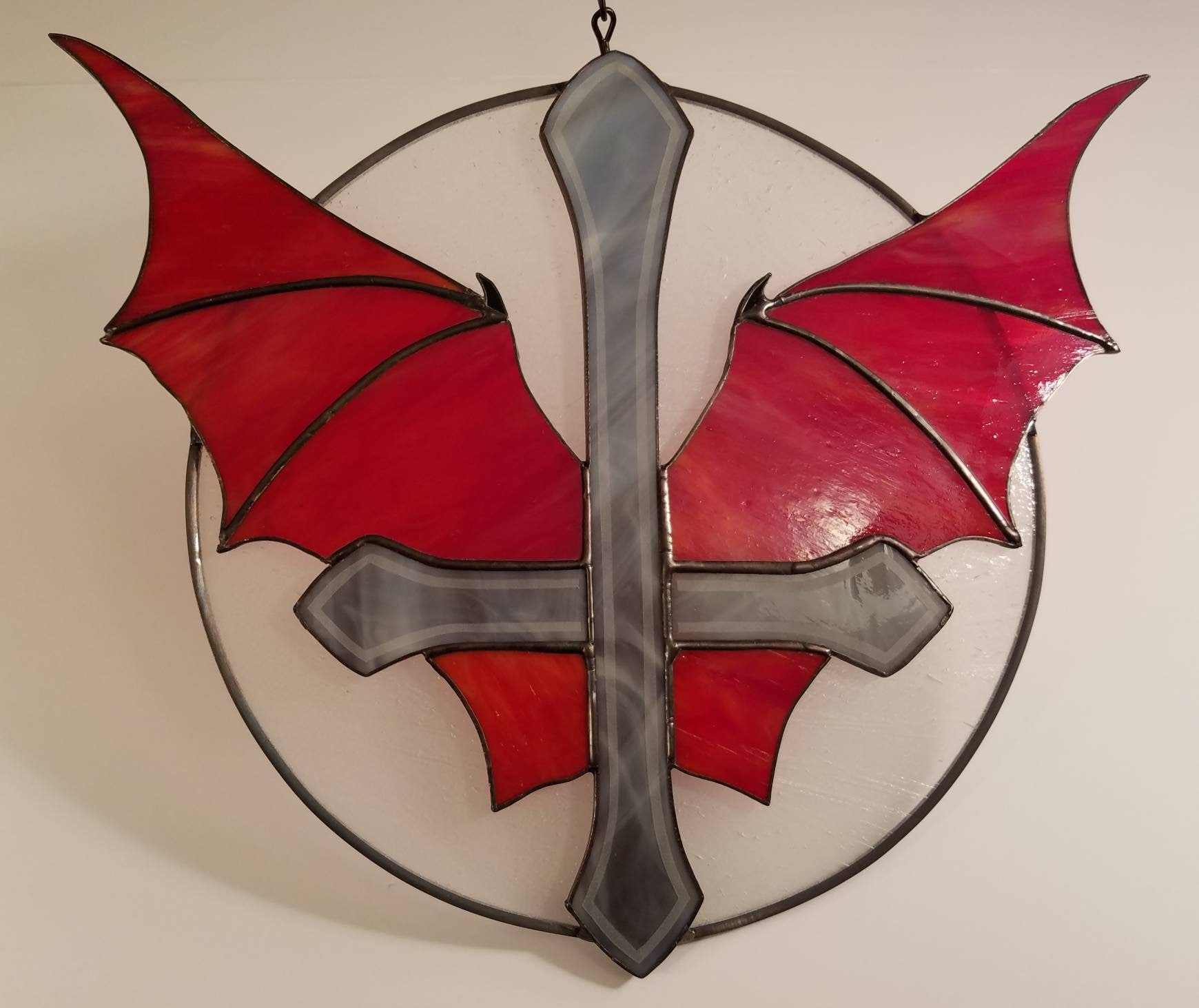 Castlevania Cross With Wings Stained Glass | Etsy
