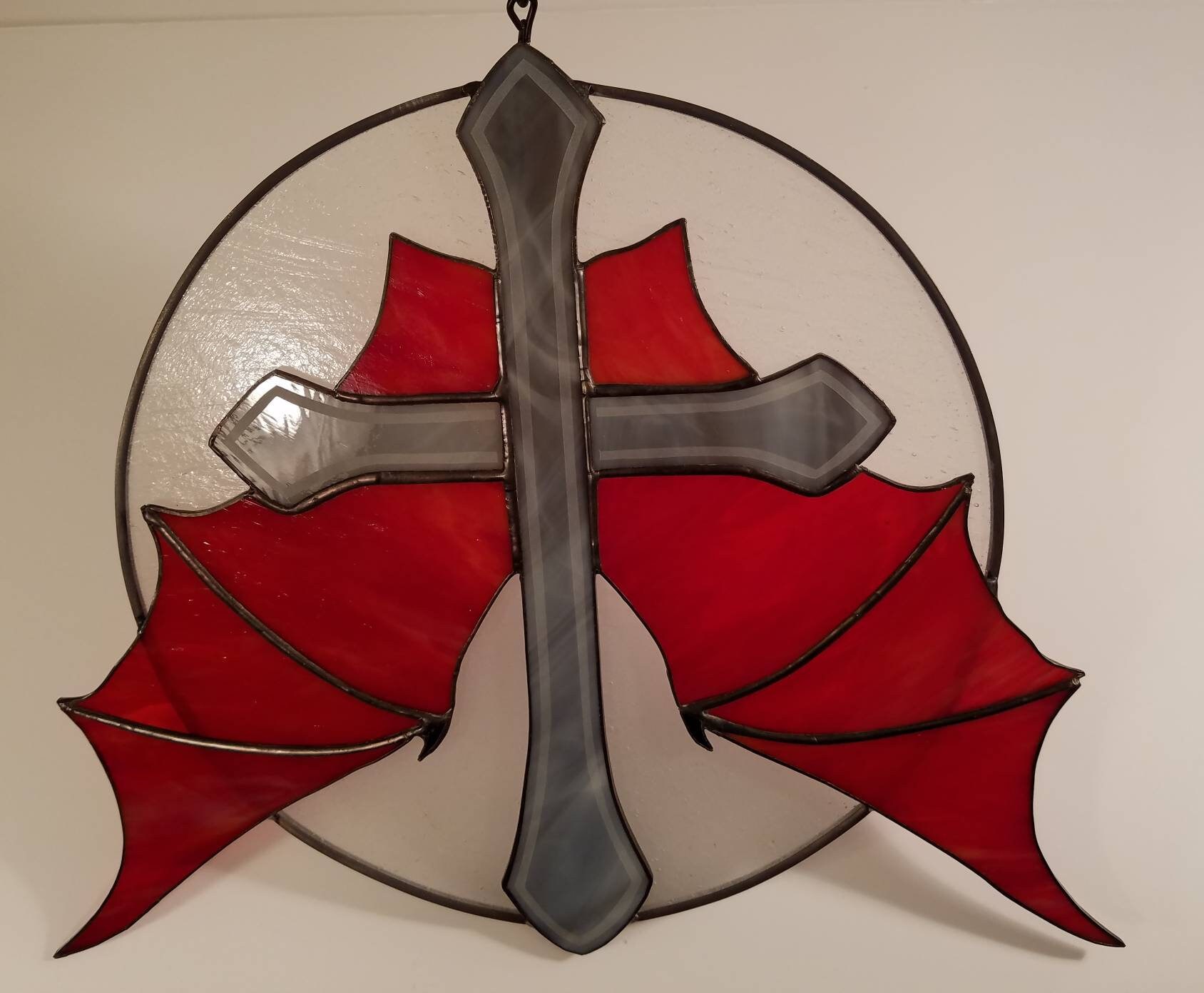 Castlevania Cross With Wings Stained Glass | Etsy