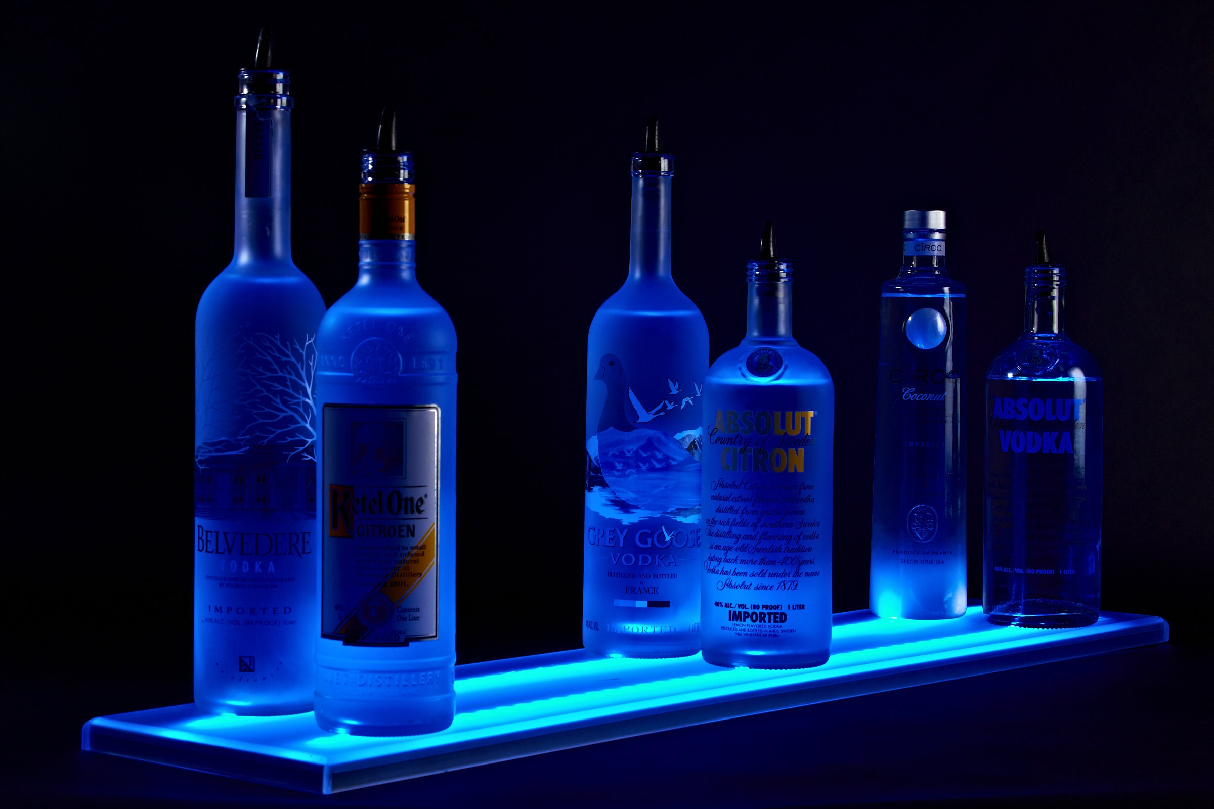 4' Double Wide Wall Mounted LED Bottle Shelf 48 - Etsy