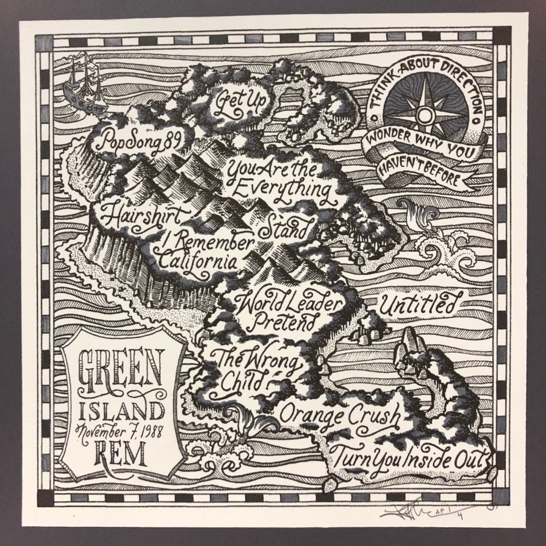 Green by REM: Musical Map - Etsy