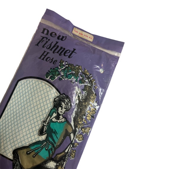 1960’s Mod Fishnet Stockings, Baby Blue, One Size Fit… - Gem