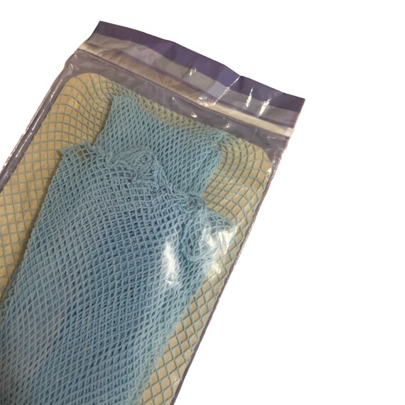 1960’s Mod Fishnet Stockings, Baby Blue, One Size Fit… - Gem