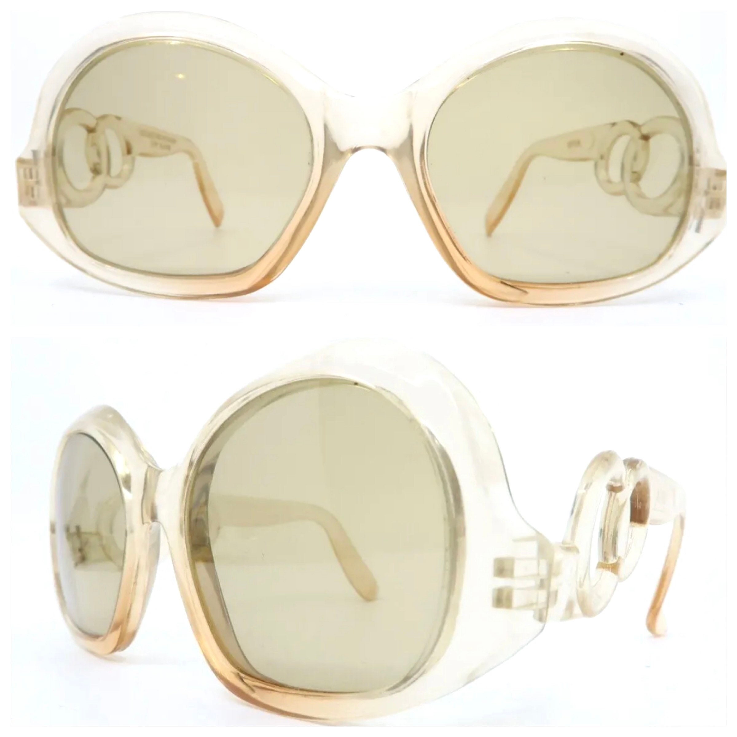 1960’s Vintage OPTA Thick Framed Mod Style Sunglasses in a Translucent ...
