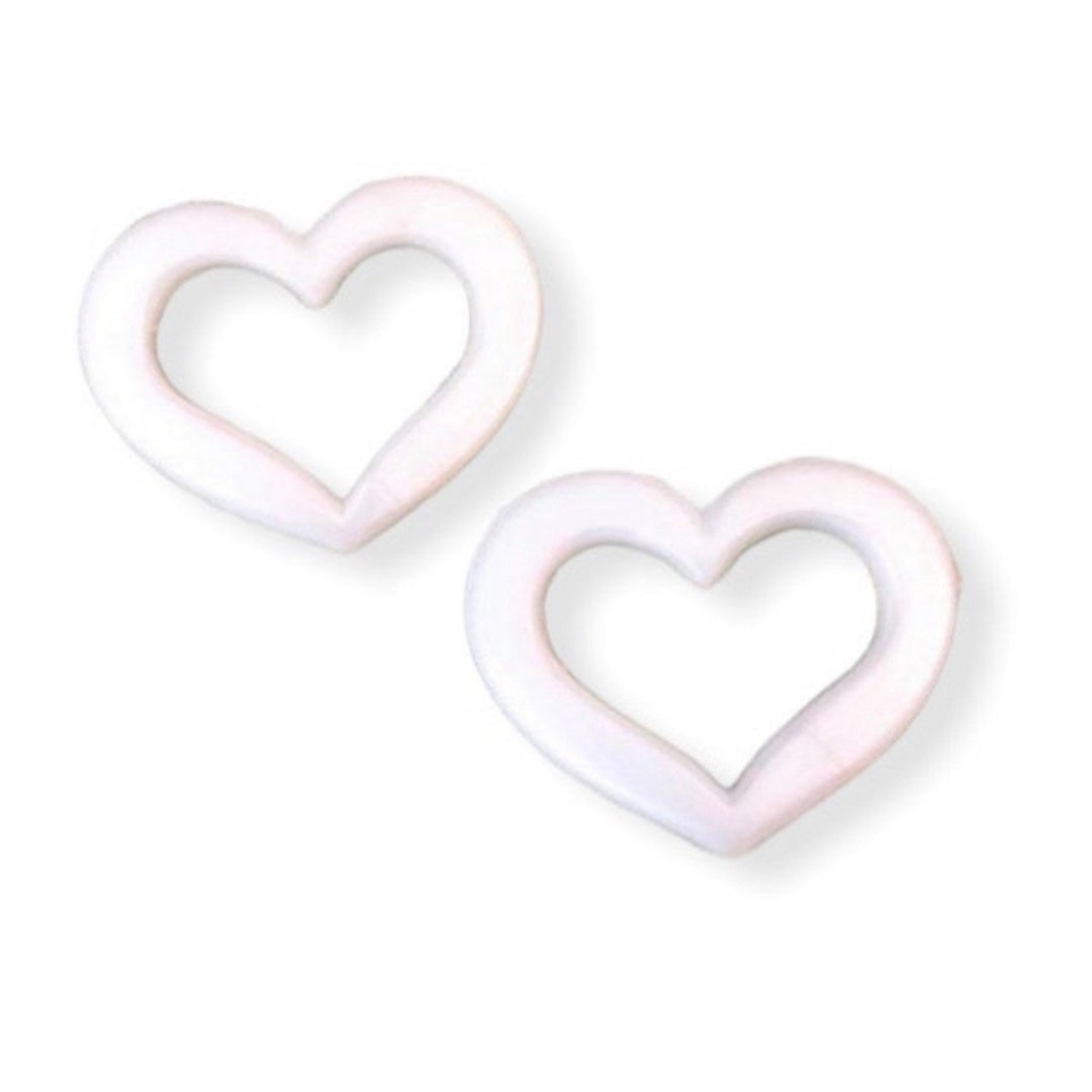 Vintage White French Heart Barrettes, Deadstock, Pair of Heart Hair ...