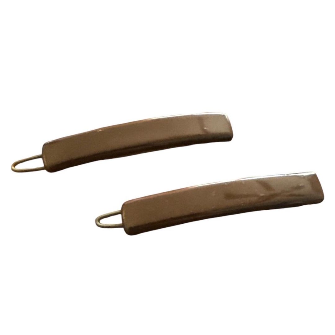 1960’s French Bar Barrettes, Side Barrettes in Brown, Deadstock/unworn ...