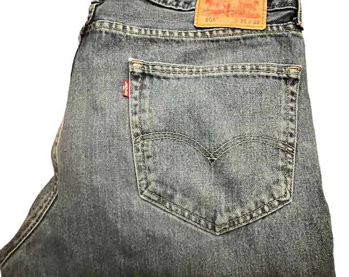 LEVI'S 505 BOYFRIEND JEANS Vintage Mid Rise Relaxed Fit Straight Leg ...
