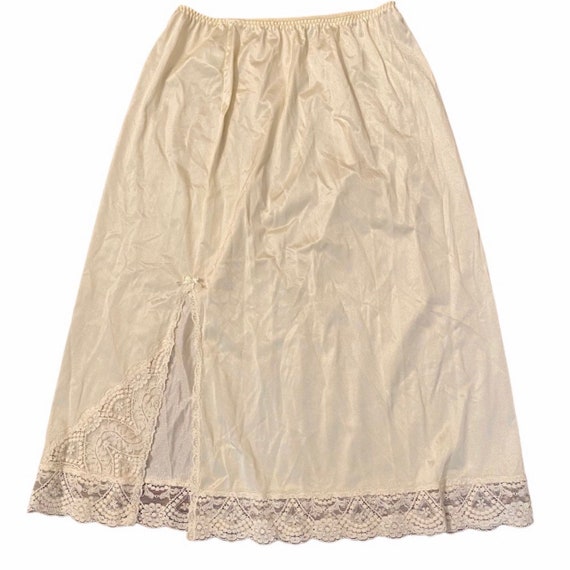 Vintage Vassarette Light Yellow Half Slip With Slit Gem