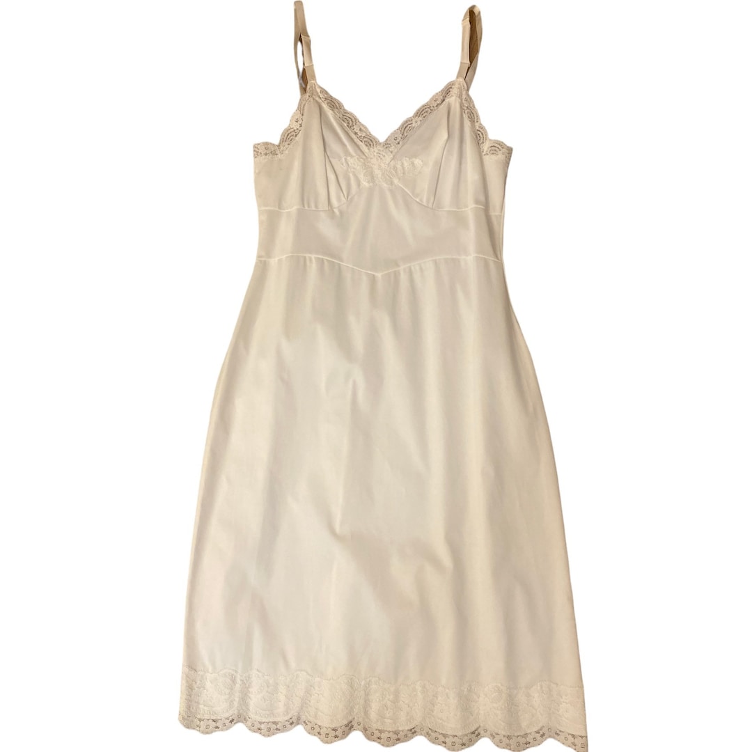 Vintage White Full Slip With Lace Trim, Size 34/small by Shadowline - Etsy