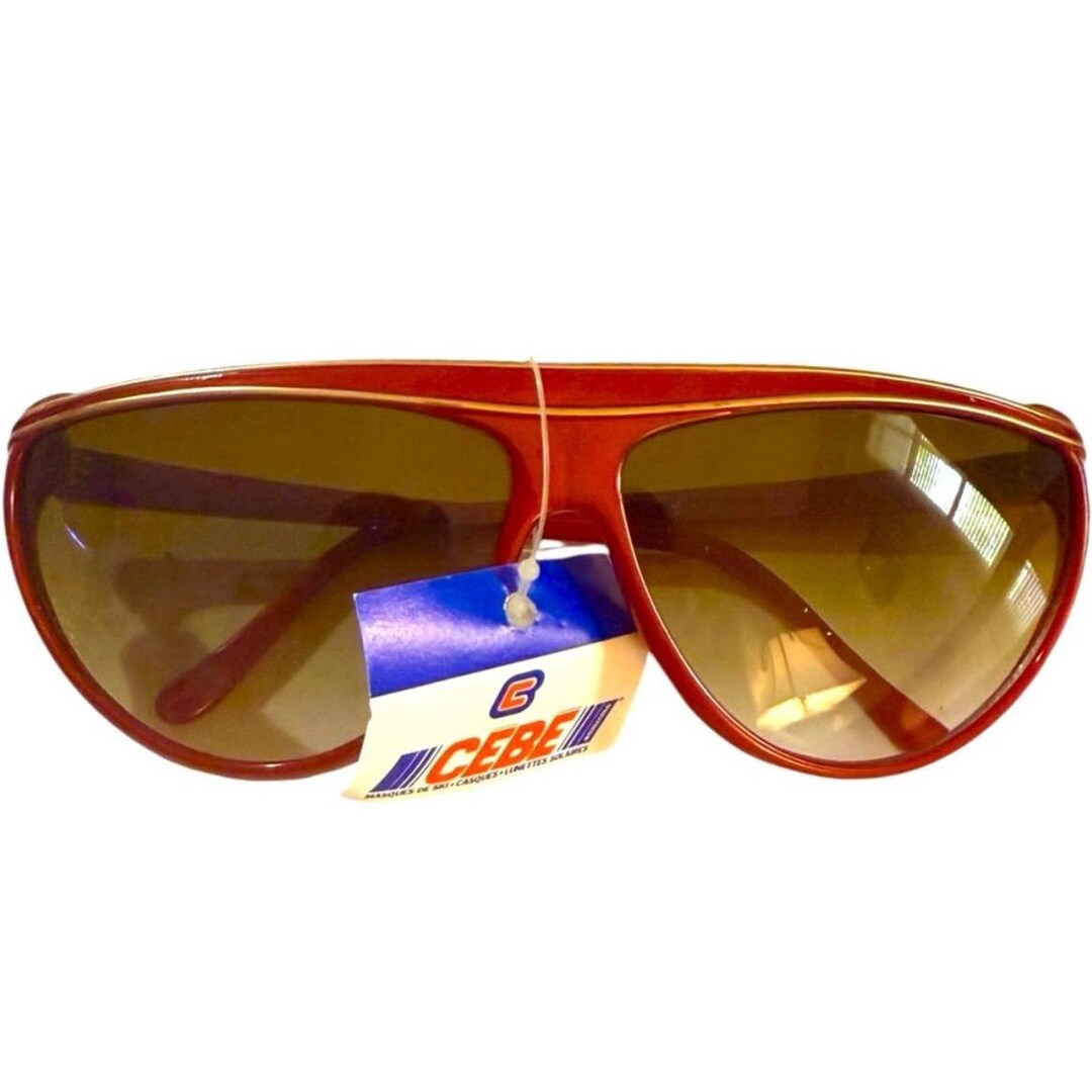 1980’s CEBE France Angular Red & Gold Sunglasses, Unisex, Deadstock - Etsy