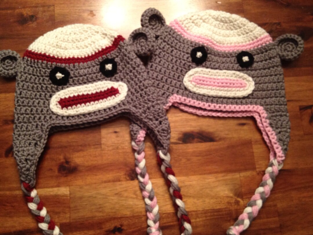 Sock Monkey Hat - Etsy
