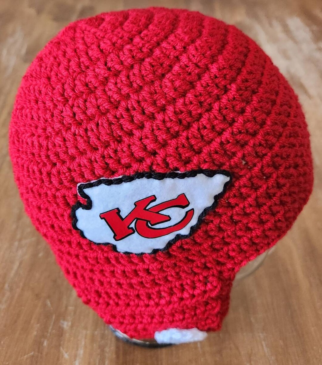 Kansas City Chiefs Inspired Football Helmet. Handmade Crochet Helmet ...