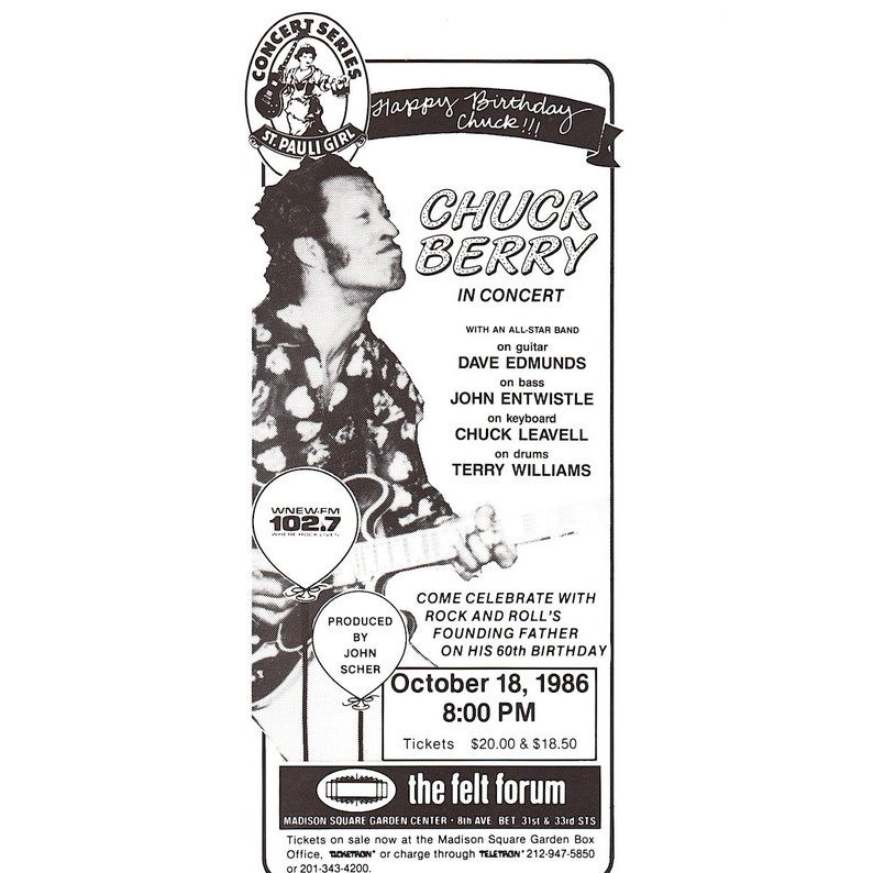 Chuck Berry 1986 Concert Poster - Etsy