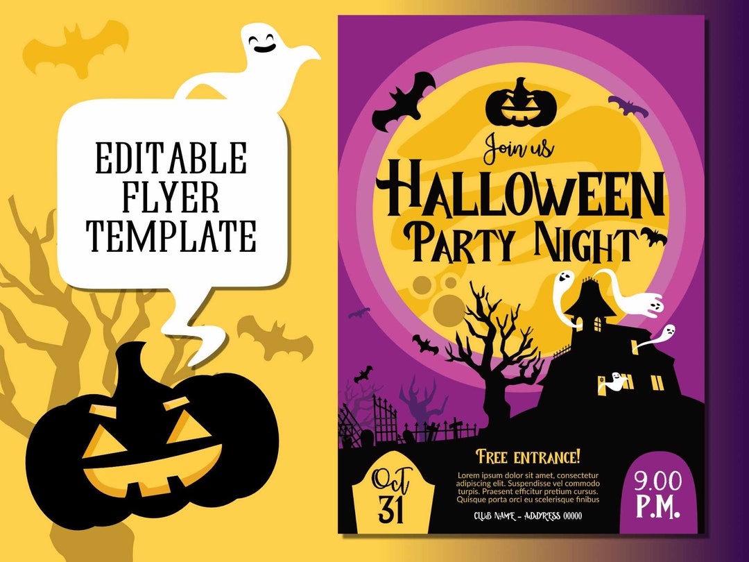 Halloween Party Template Poster/flyer - Etsy