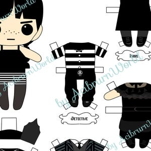 Wednesday and Enid Kawaii Version Paper Doll Printable Activity Craft ...