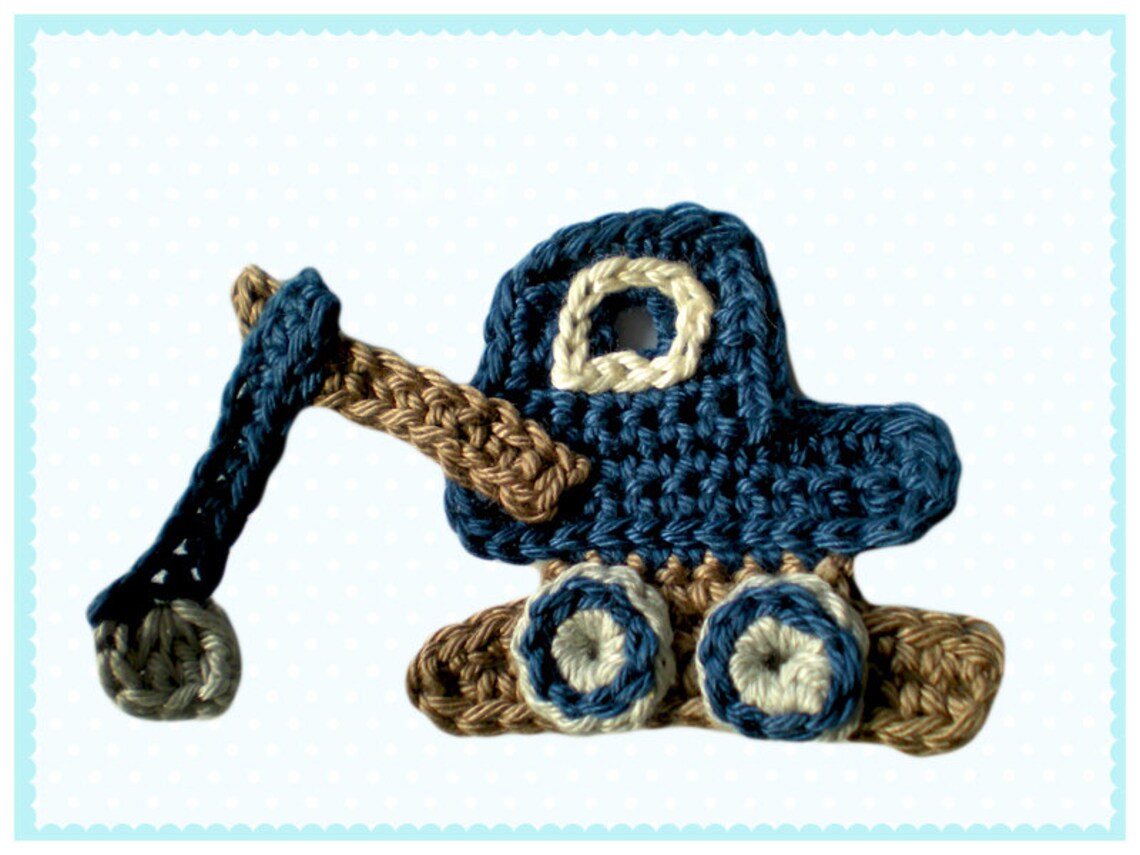 Excavator and Car Pattern Crochet Appliques - Etsy
