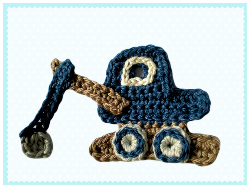 Excavator and Car Pattern Crochet Appliques - Etsy