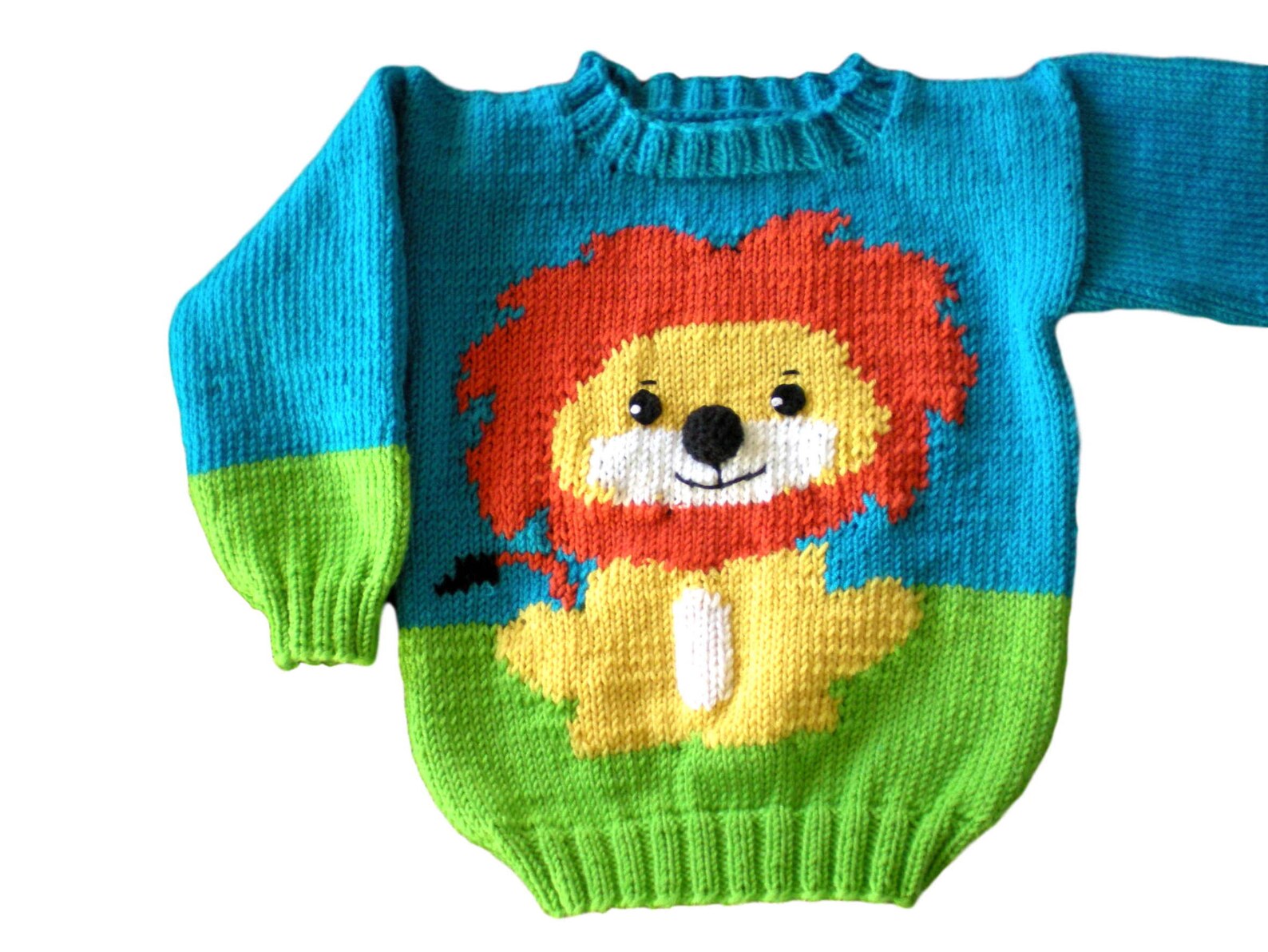 Knitting Pattern Jumper Sweater Wild Animals Lion 2 - Etsy Denmark