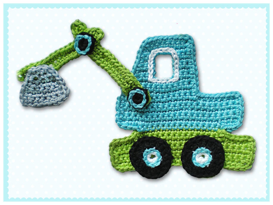 Excavator and Car Pattern Crochet Appliques - Etsy