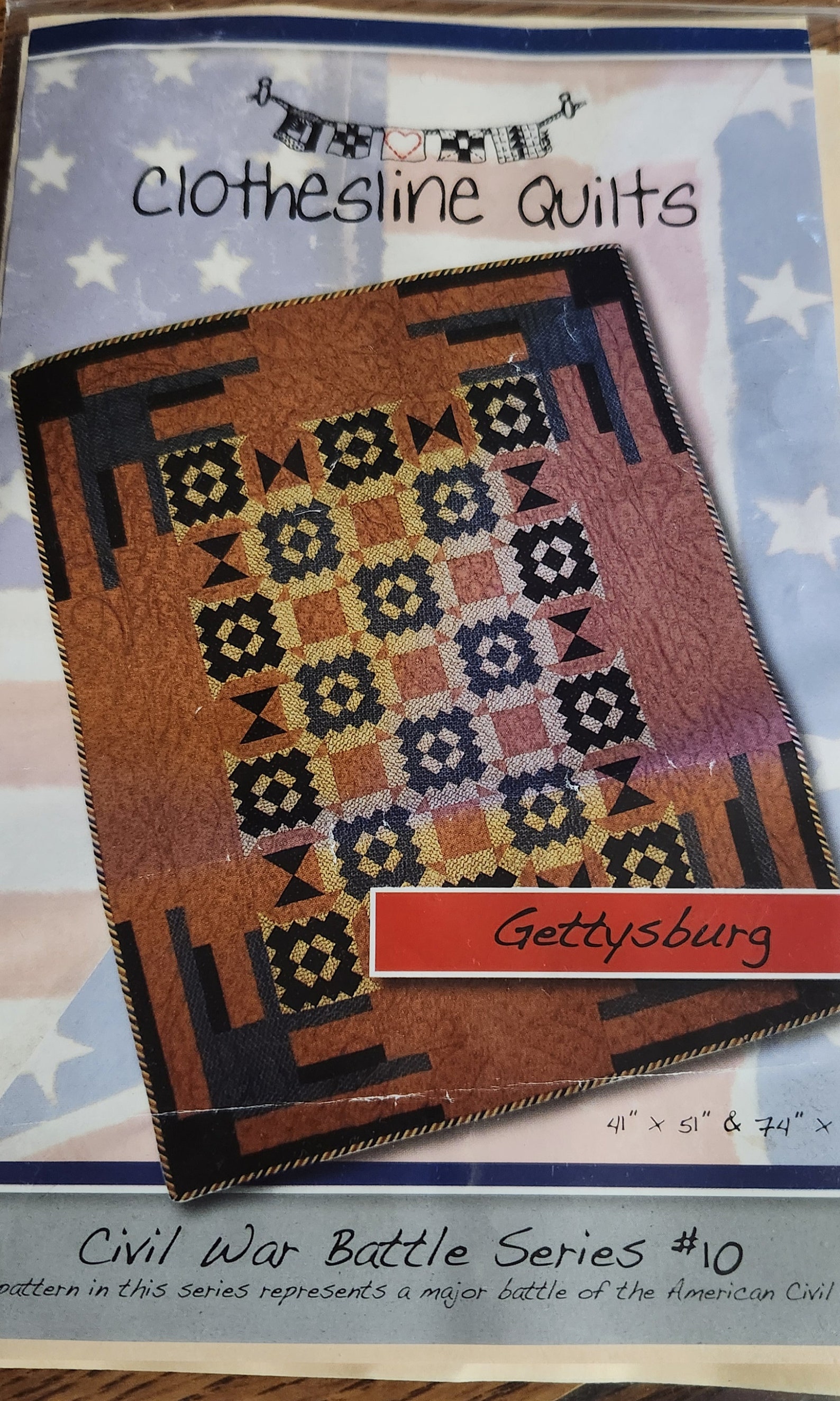 Gettysburg Civil War Quilt Pattern. Clothesline Quilts Scrap Pattern ...