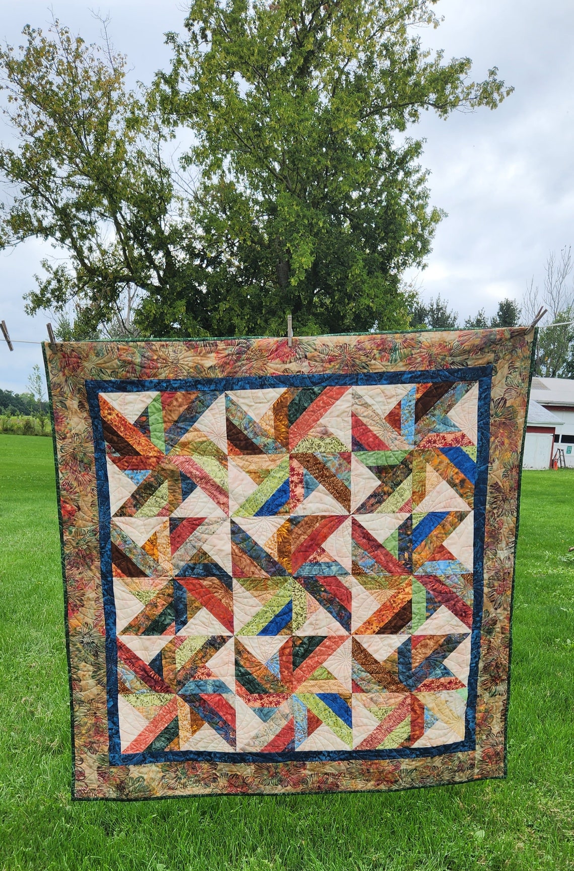 Tropical Tradewinds Lap Quilt Wallhanging Handmade Batik Fabric Ready ...