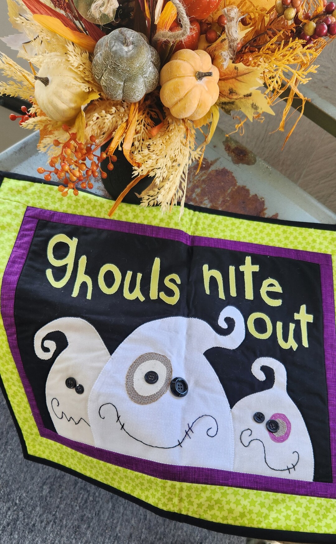 Ghouls Night Out Tabletopper Wallhanging Ghosts Handmade Halloween ...