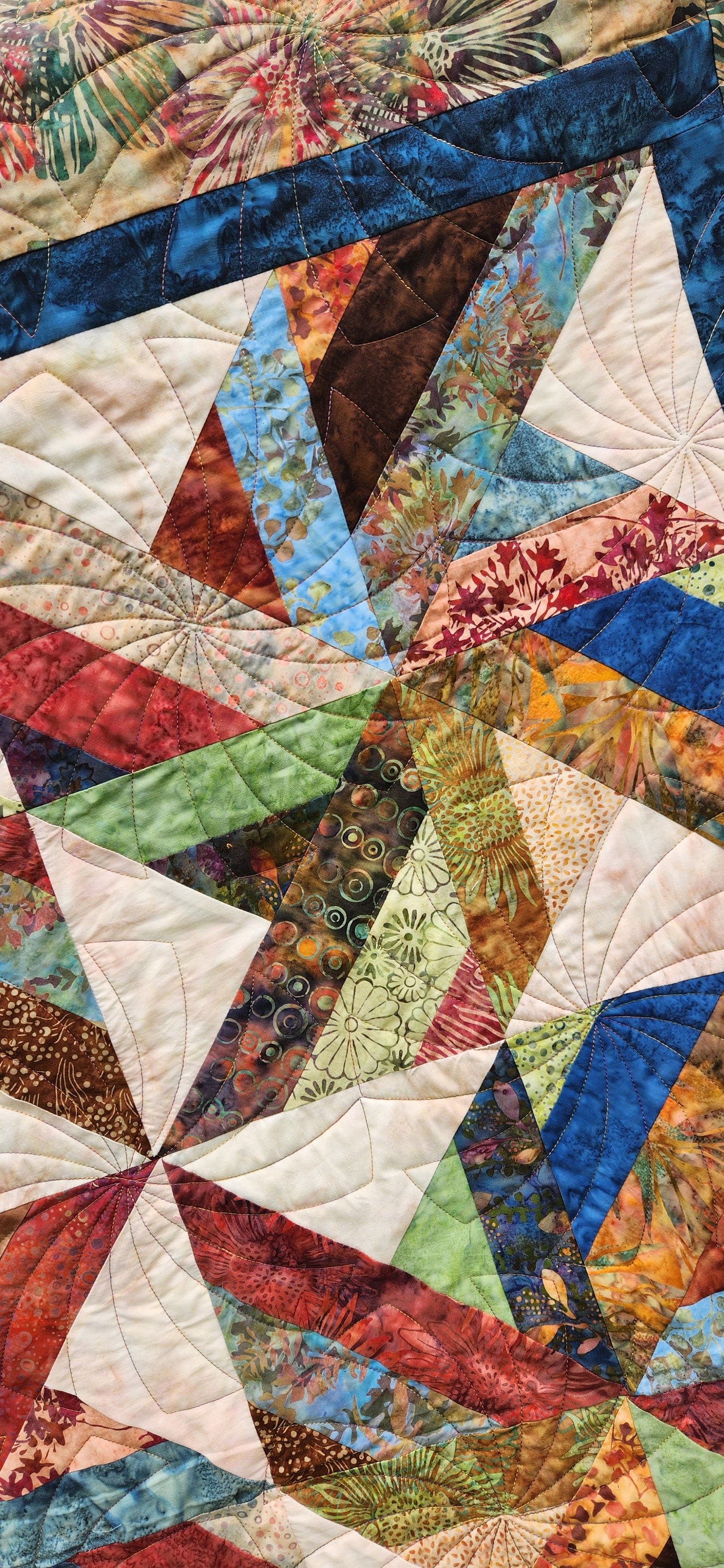 Tropical Tradewinds Lap Quilt Wallhanging Handmade Batik Fabric Ready ...