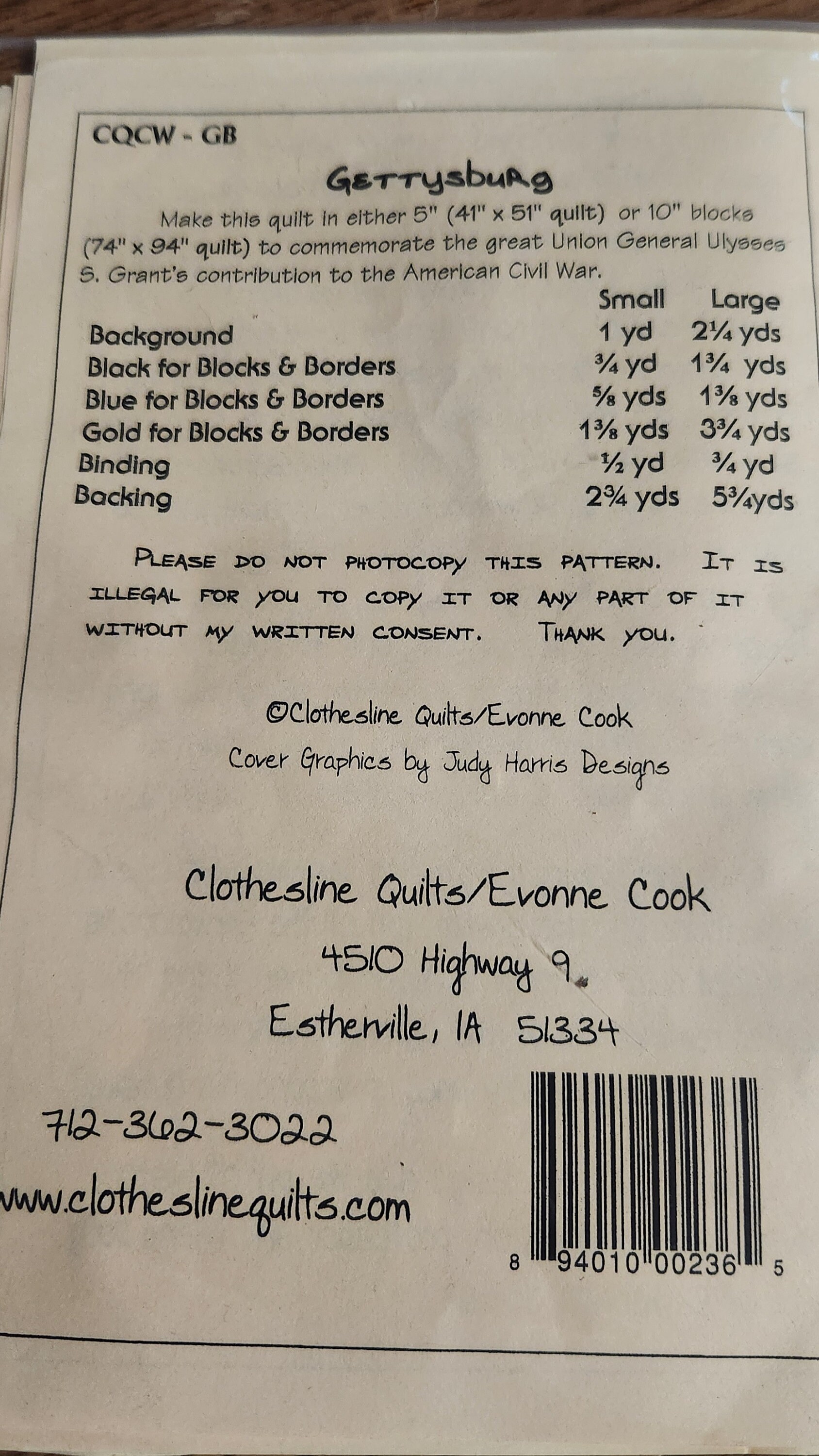 Gettysburg Civil War Quilt Pattern. Clothesline Quilts Scrap Pattern ...