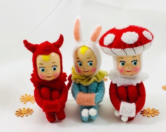 Miniature Kewpie Knee Huggers Vintage Inspired Doll Bunny Rabbit Devil ...