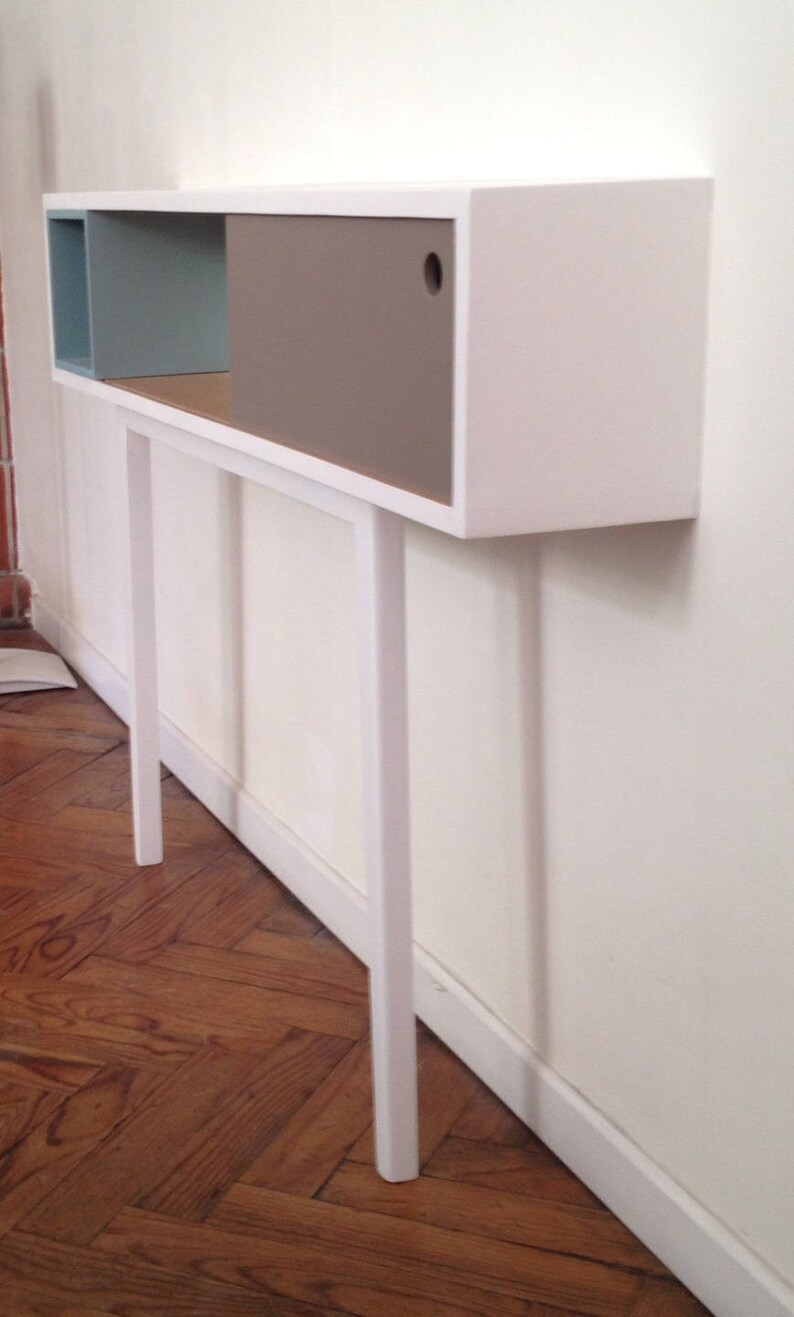 Custom Design // Design White Console With Sliding Door - Etsy