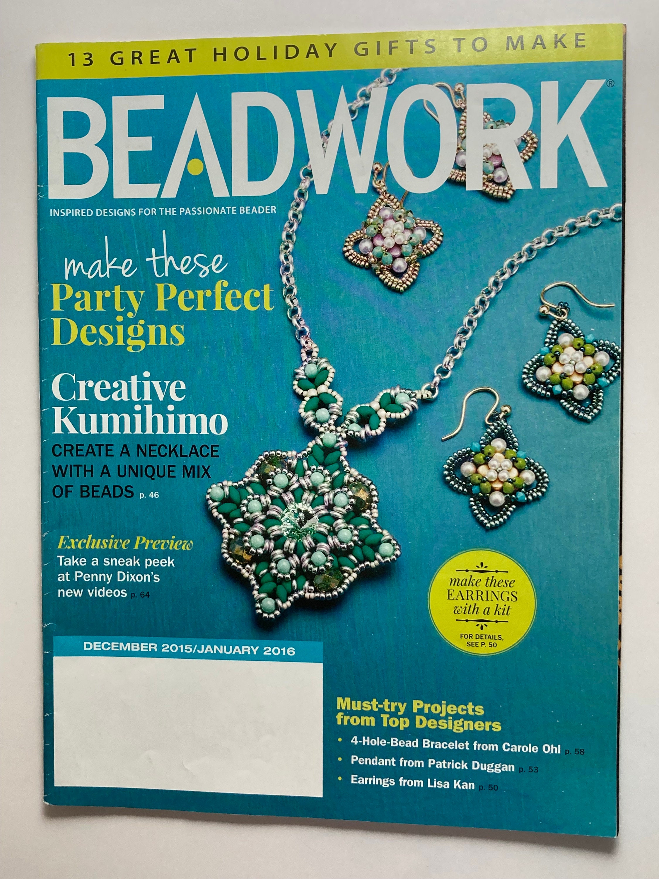 Beadwork Magazine Oct/nov 2015, Beadwork Magazine Dec 2015/jan 2016 ...