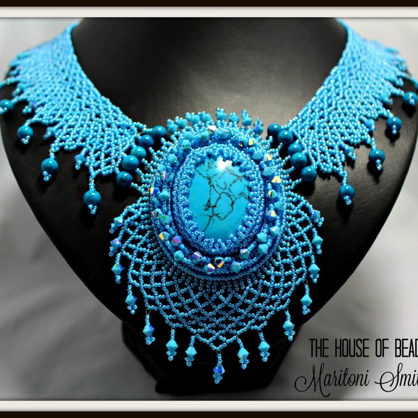 Beaded Netting Necklace - Etsy