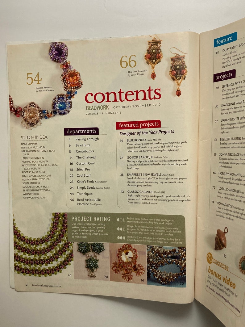 Beadwork Magazine October/november 2010, Beading Magazine, Bead ...