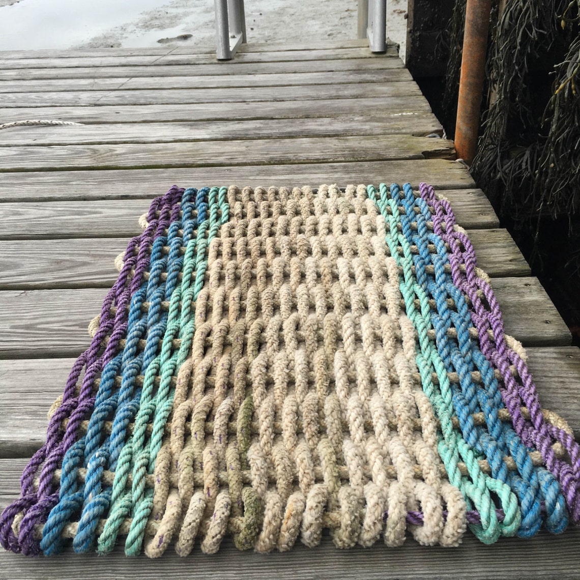 Recycled Lobster Rope Doormat Handwoven in Maine: Manana - Etsy