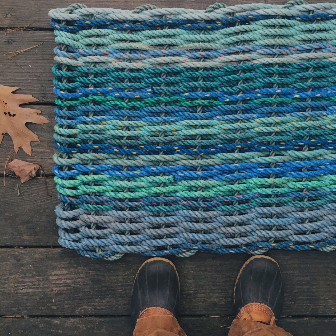 Recycled Lobster Rope Doormat, Handwoven in Maine: Sea - Etsy