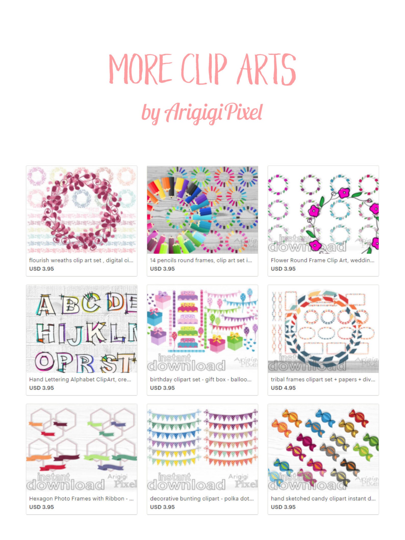 Doodle square frames clip art set hand drawn digital graphic | Etsy