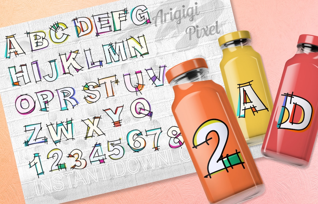 Hand Lettering Alphabet Clipart Creative English Letters A - Etsy Canada