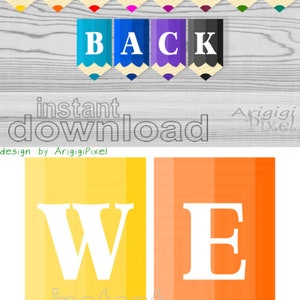 Welcome Back Printable Banner - Colored Pencils Classroom Pennants ...