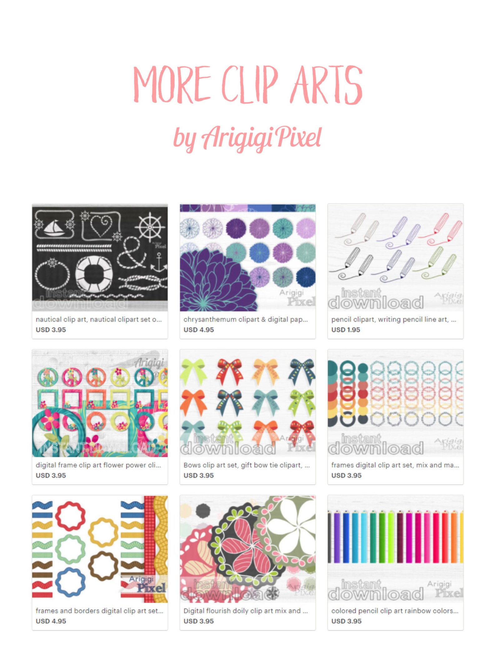 Doodle square frames clip art set hand drawn digital graphic | Etsy