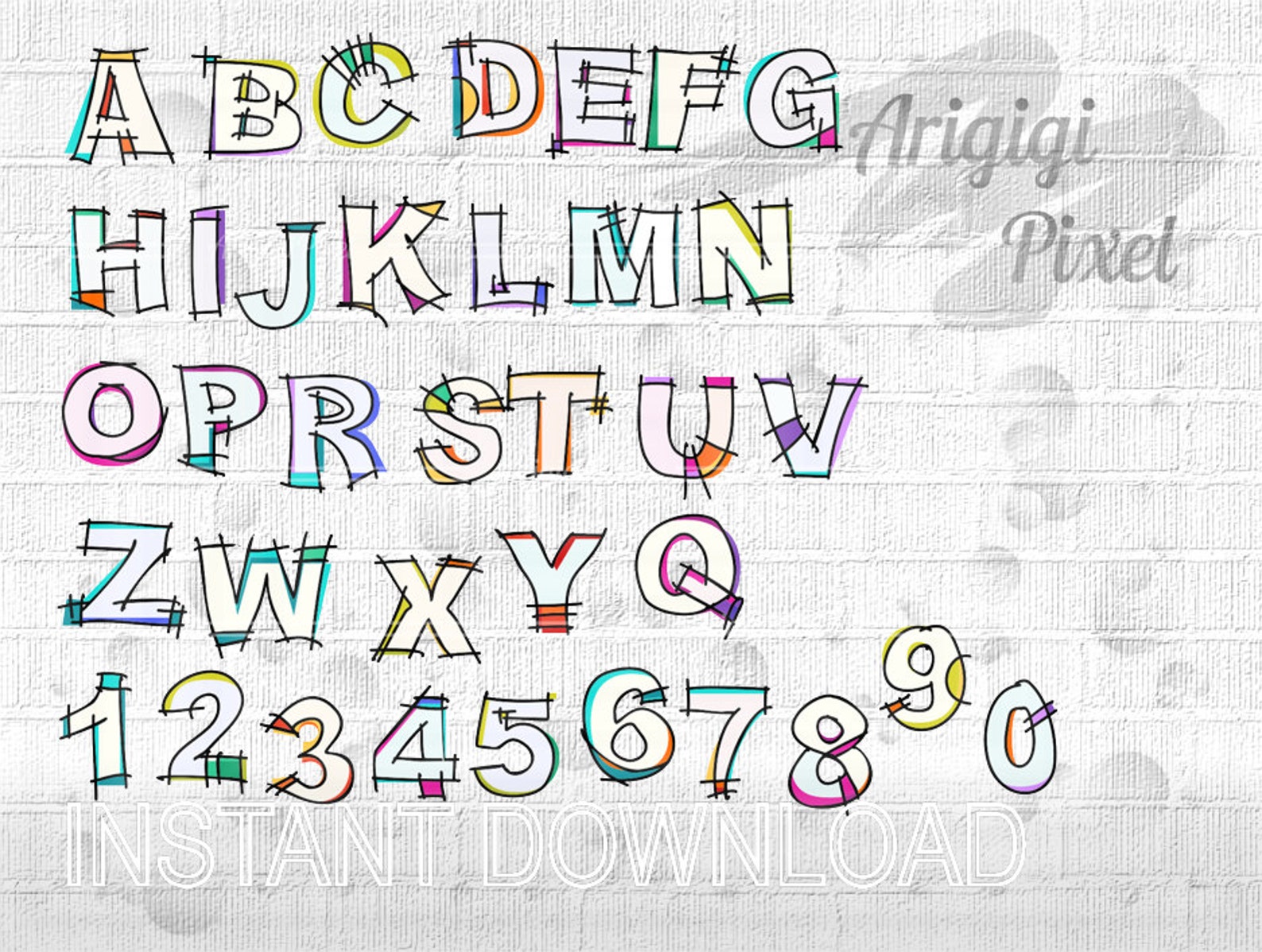 Hand Lettering Alphabet Clipart Creative English Letters A - Etsy Canada