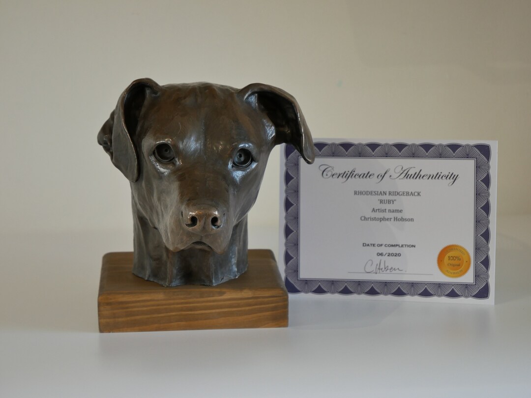 Rhodesian Ridgeback Dog Bust Sculpture Ornament Head Handmade - Etsy