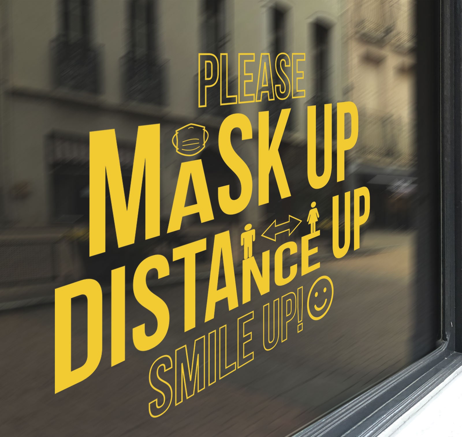 Mask Signage Distance Sign Shop Window Stickers Retail Vinyl | Etsy