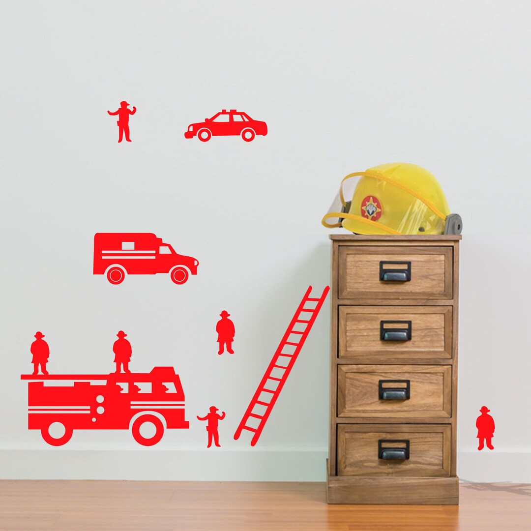 Fire Engine Team Vinyl Decals A16 - Etsy