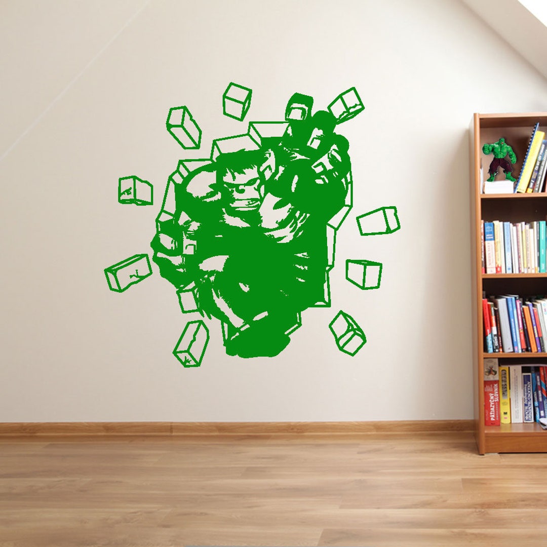 Hulk Smashing Wall Stickers Decals Kids Decor Window Fun Colourful ...