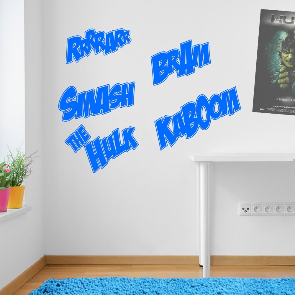 Smash Hulk Kaboom Wall Stickers Decal Kids Decor Window Fun Vinyl ...
