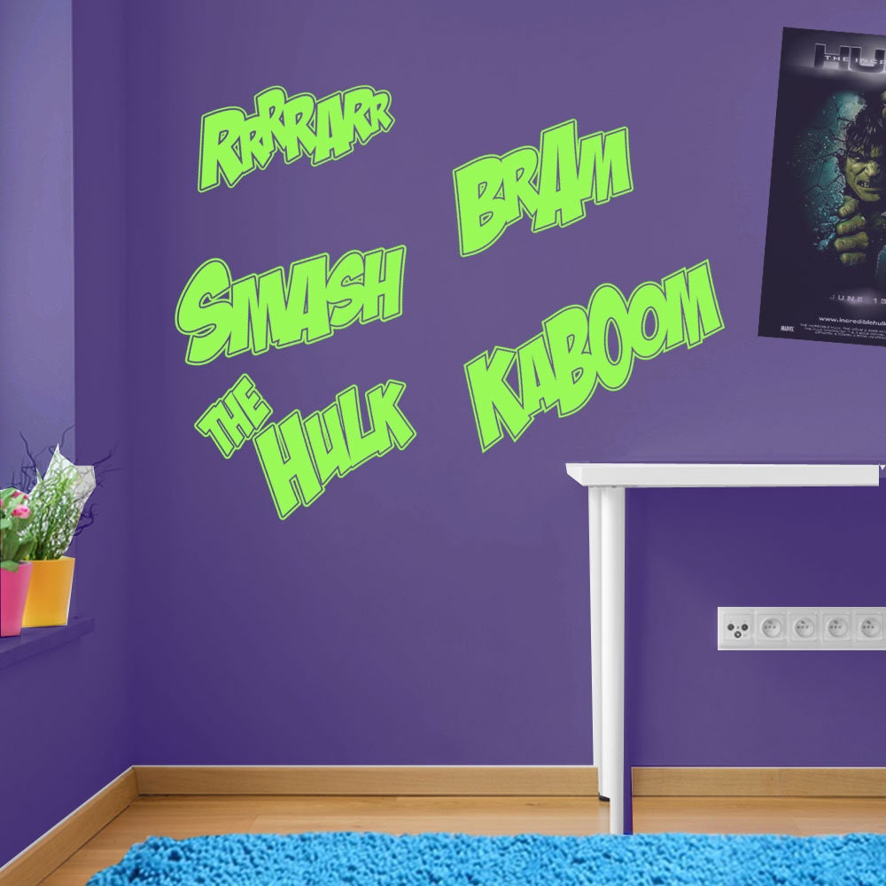Smash Hulk Kaboom Wall Stickers Decal Kids Decor Window Fun | Etsy