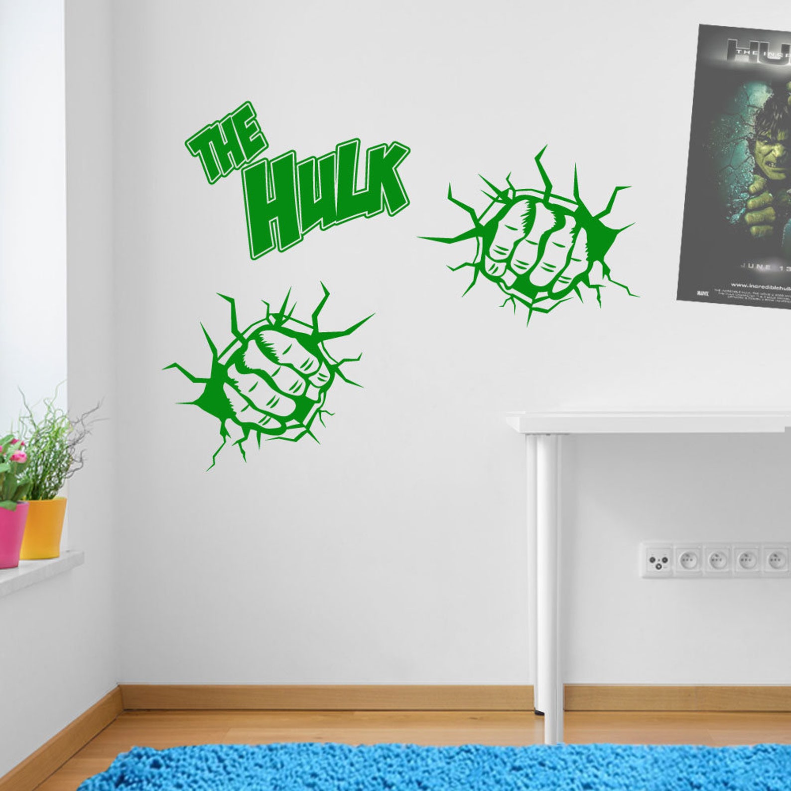 Hulk Two Fists Wall Stickers Decals Kids Decor Window Fun Vinyl ...