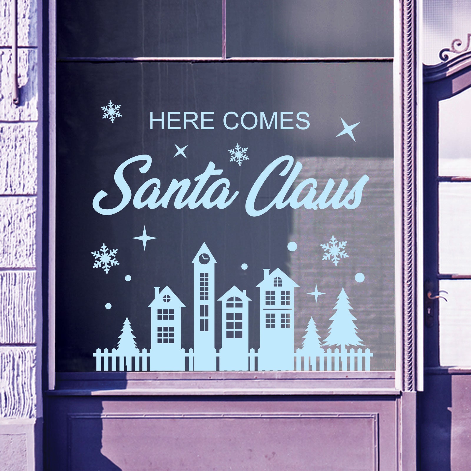 Christmas Shop Window Santa Xmas Baubles Decal Display Wall | Etsy