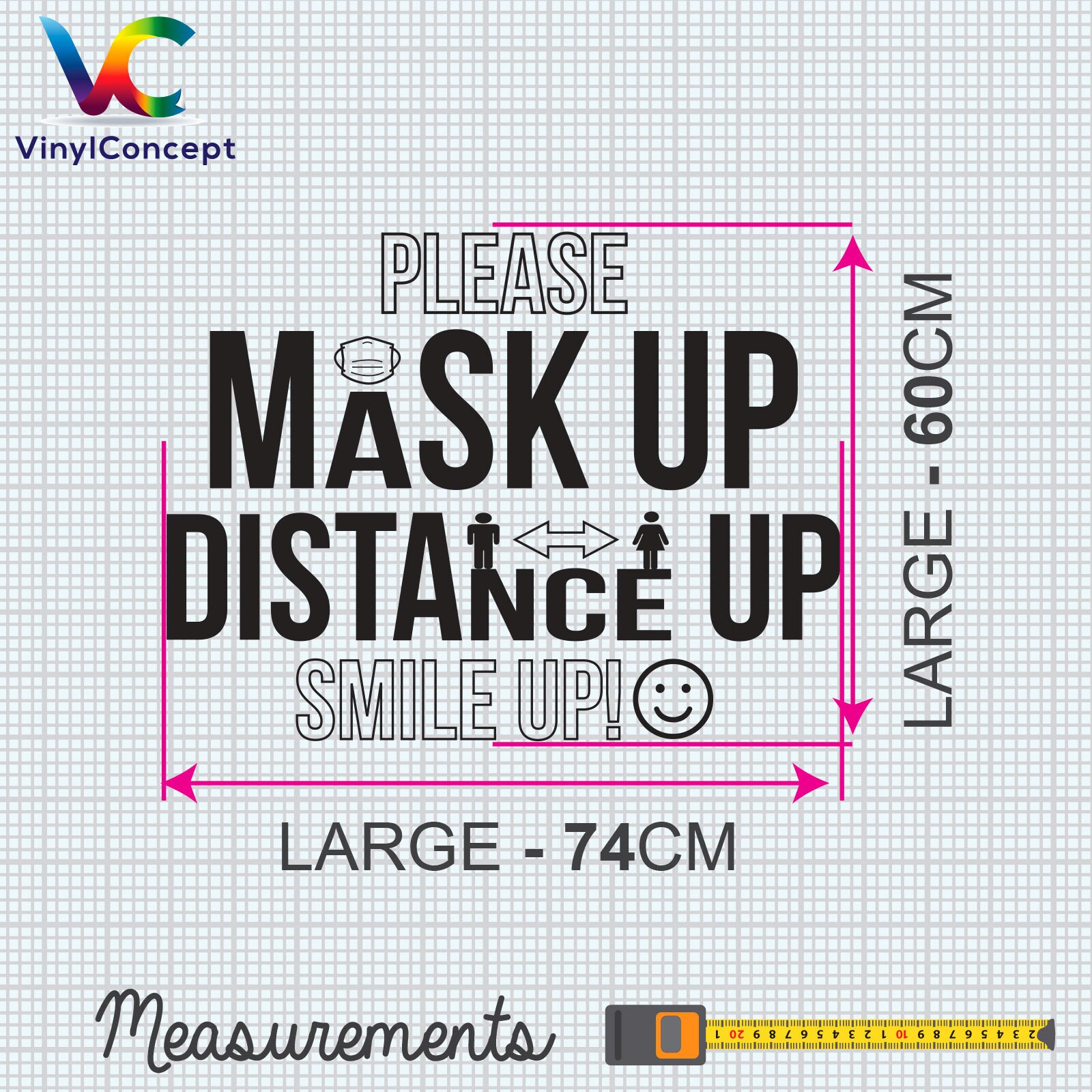 Mask Signage Distance Sign Shop Window Stickers Retail Vinyl | Etsy