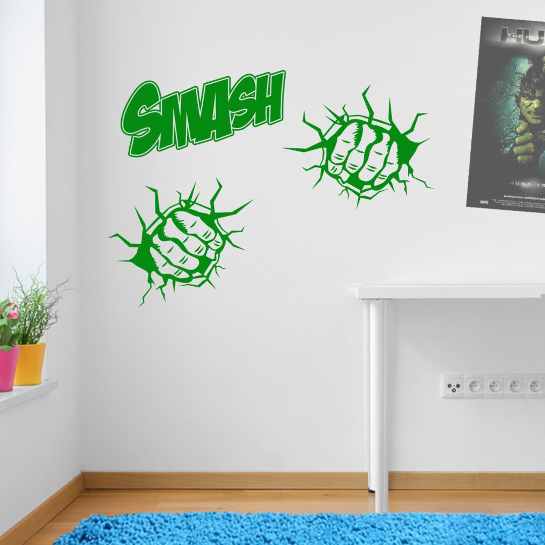 Smash Two Fists Wall Stickers Decals Kids Decor Window Fun Vinyl ...