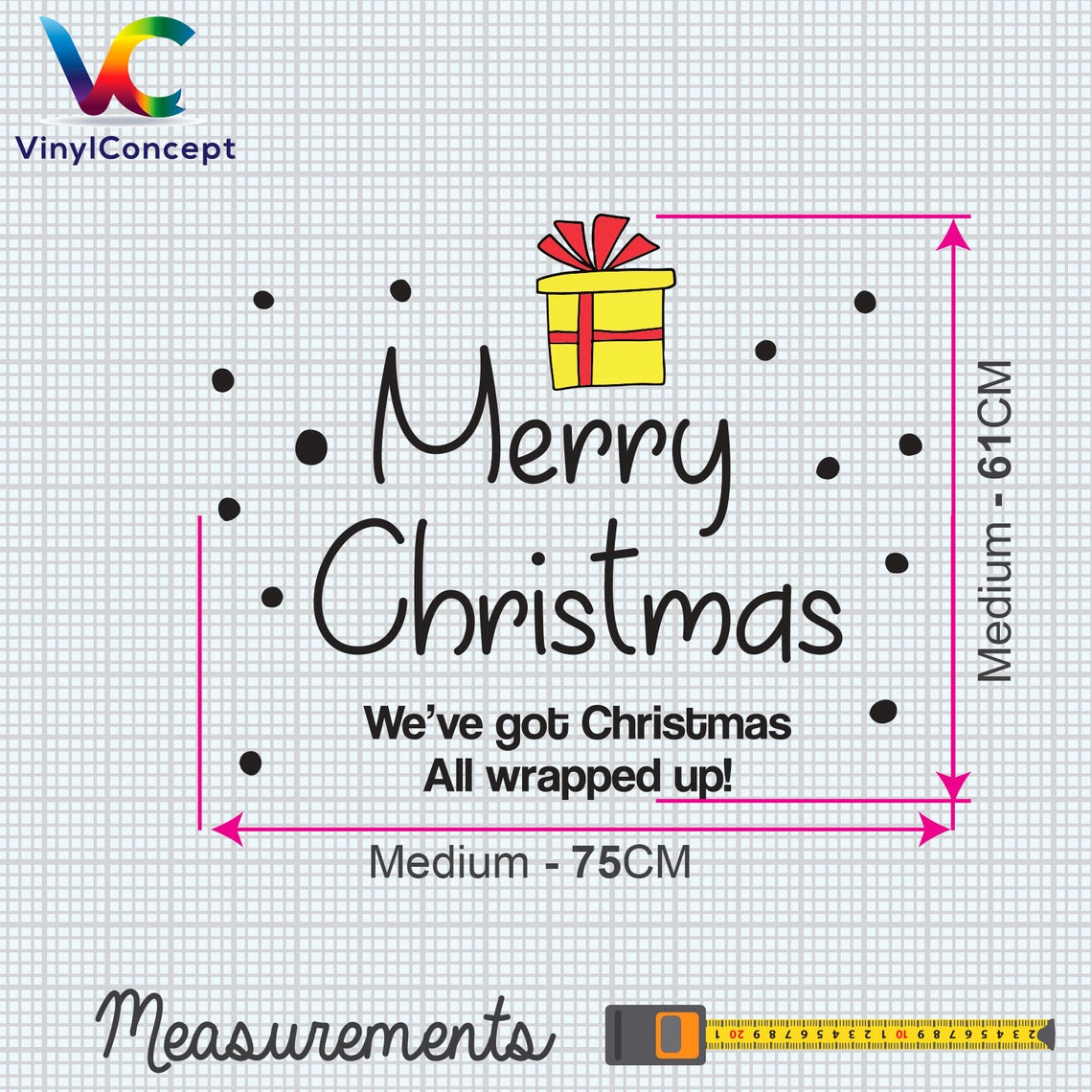 Merry Christmas Shop Window Sticker Festive Xmas Present Sign | Etsy